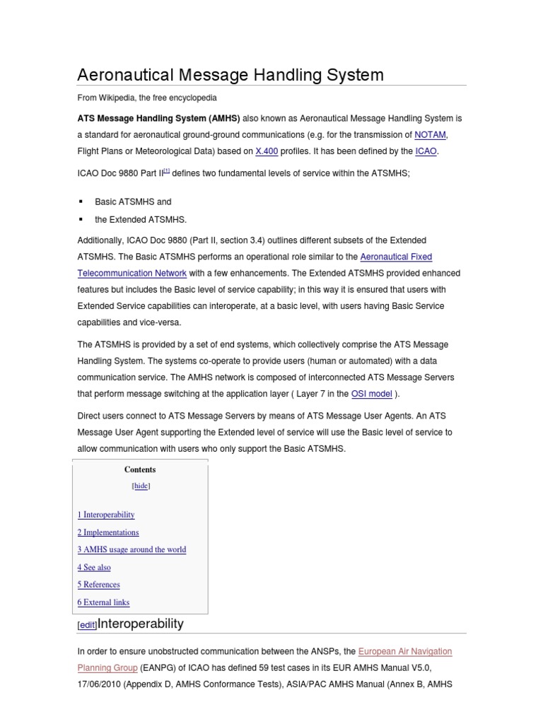 Aeronautical Message Handling System | PDF | Telecommunications ...