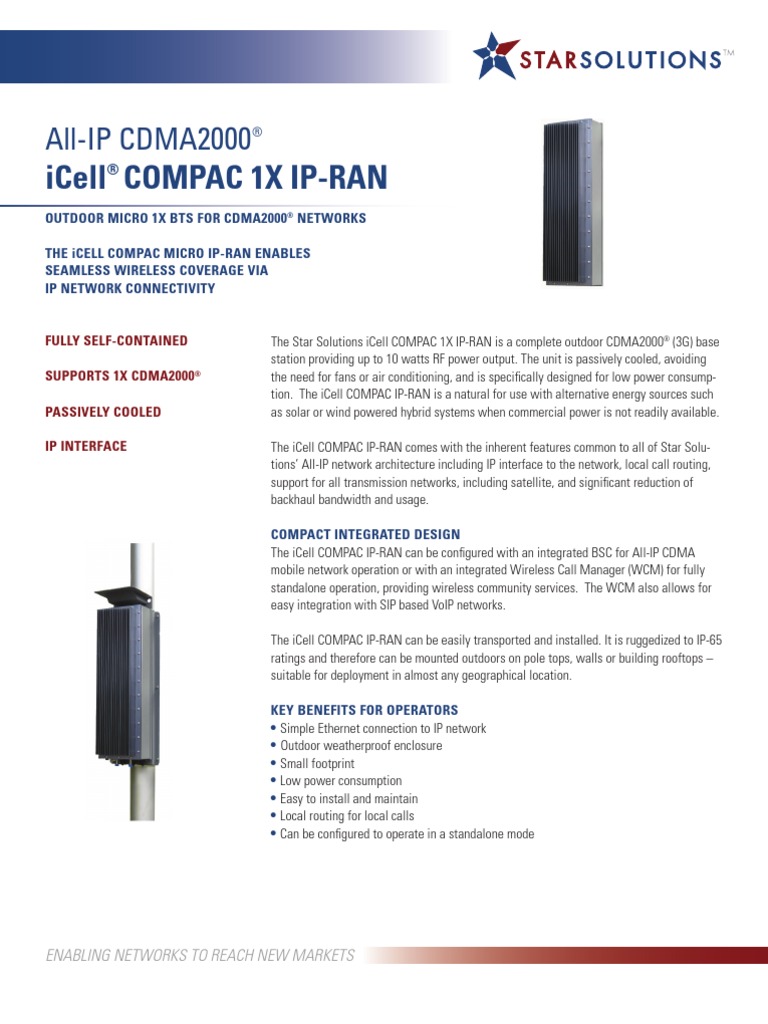 Icell COMPAC 1X IP-RAN Datasheet | PDF | Session Initiation Protocol | Computer Networking