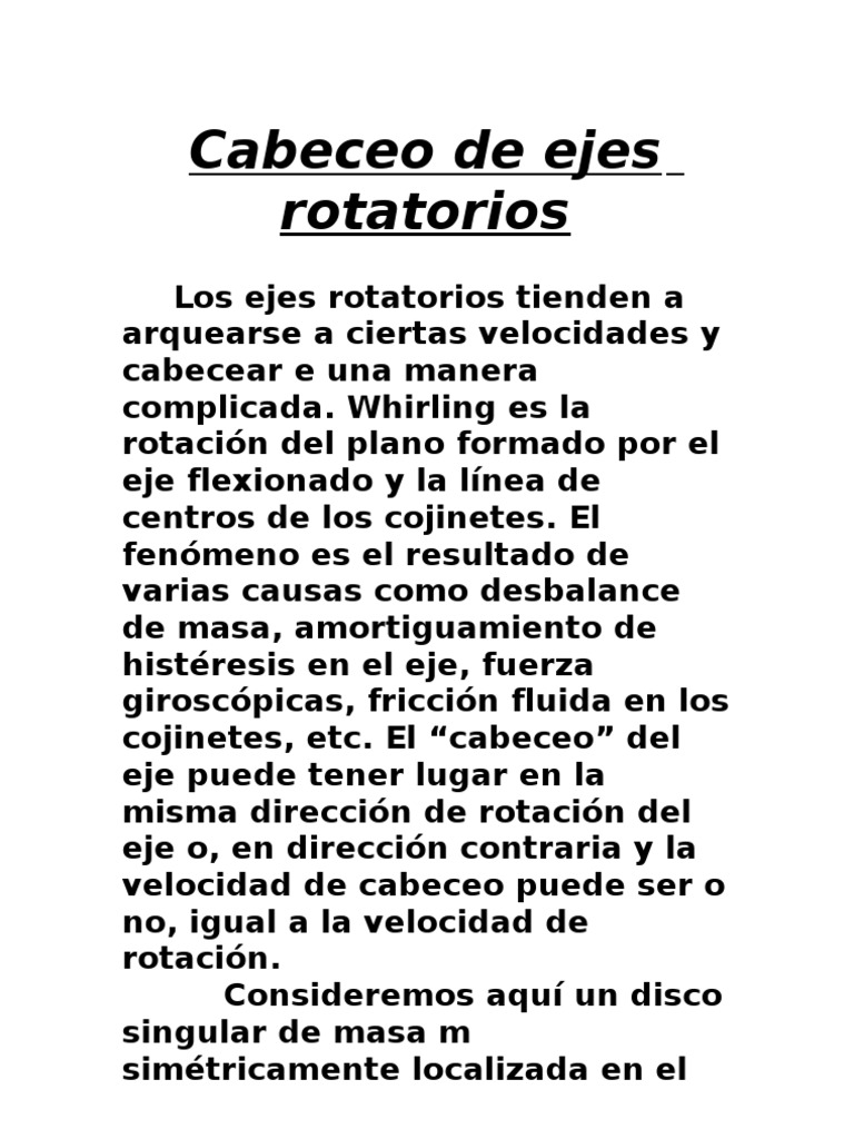 Cabeceo y arqueo de ejes rotatorios | PDF | Rotación | Aceleración