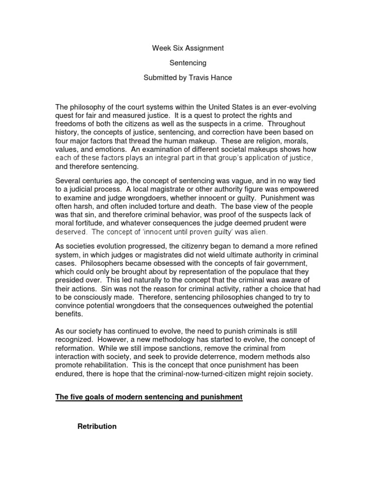 CJS200 Week Six Assignment | PDF | Deterrence (Legal) | Crime & Violence