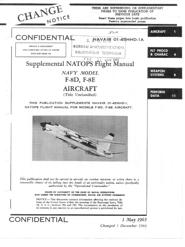 Supplemental NATOPS Flight Manual F-8D-E Aircraft (1966) | PDF ...