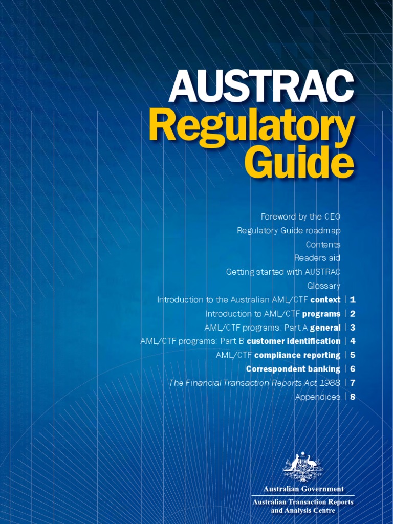 Austrac Reg Guide | Money Laundering | Government Information