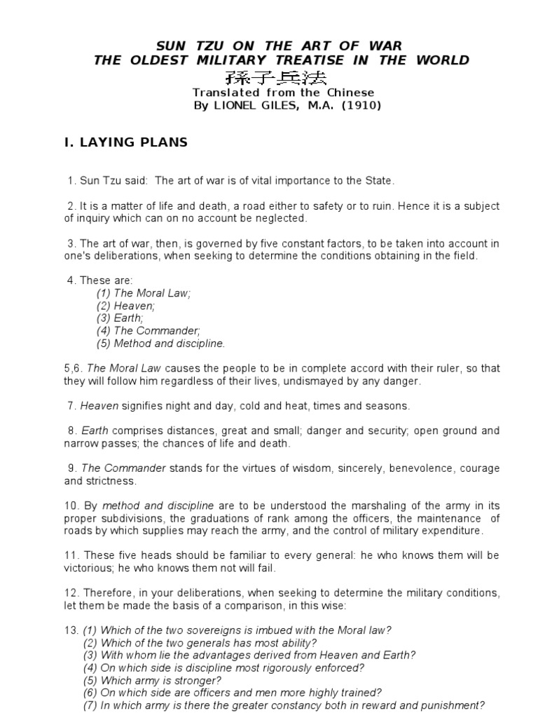 Sun Tzu On The Art of War | PDF | Siege | The Art Of War