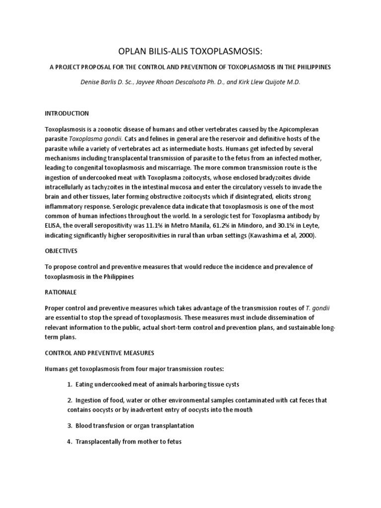 Oplan Alis Toxoplasmosis | Download Free PDF | Pregnancy | Microbiology