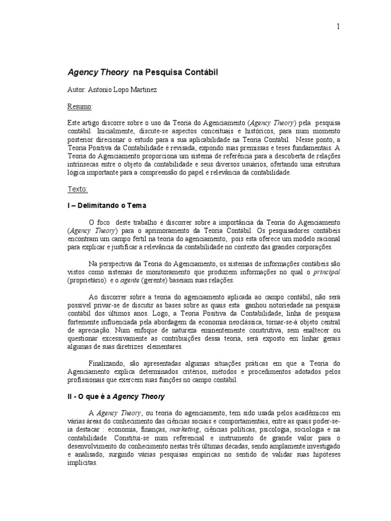 Agency Theory | PDF