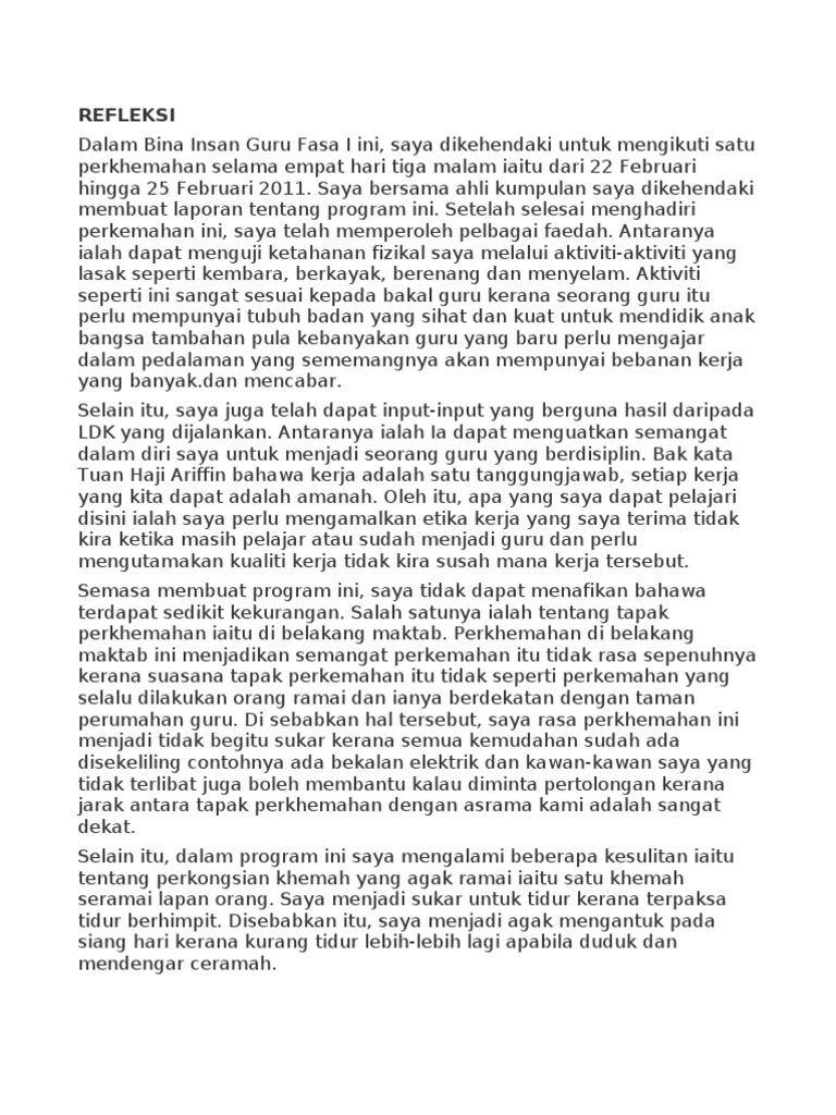Contoh Refleksi | PDF