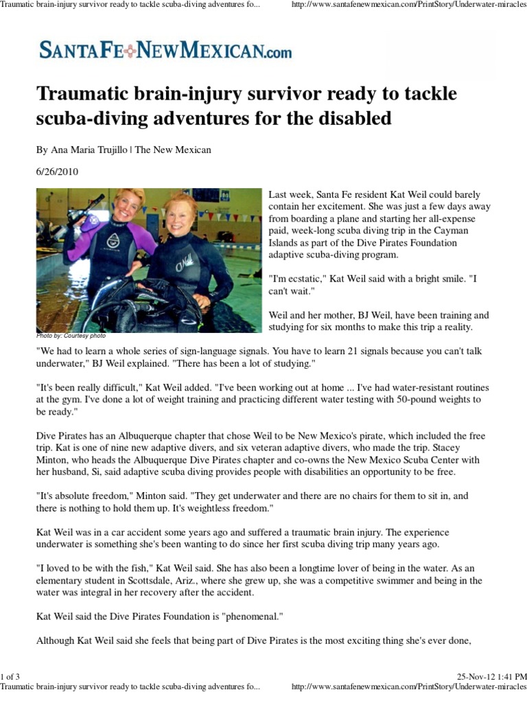 Traumatic Brain-Injury Survivor Ready To Tackle Scuba-Diving Adventures ...