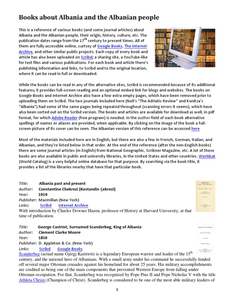 Comprehensive Guide to Albanian Books | PDF | Albanians | Serbia