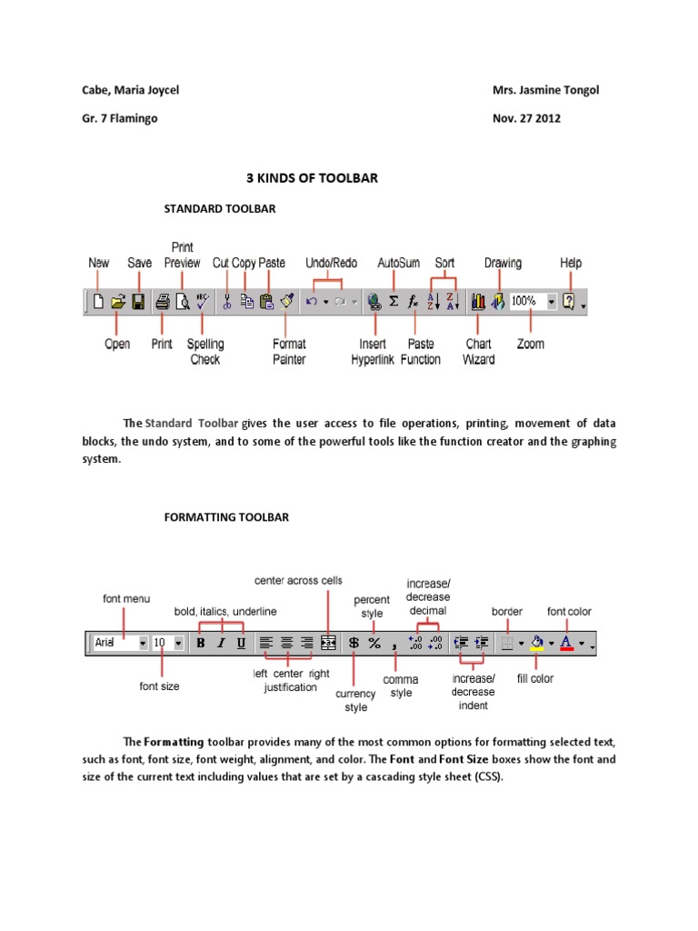 Kinds of Toolbar | PDF