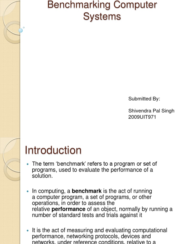 Submitted By: Shivendra Pal Singh 2009UIT971 | PDF | Benchmark (Computing) | Central Processing Unit