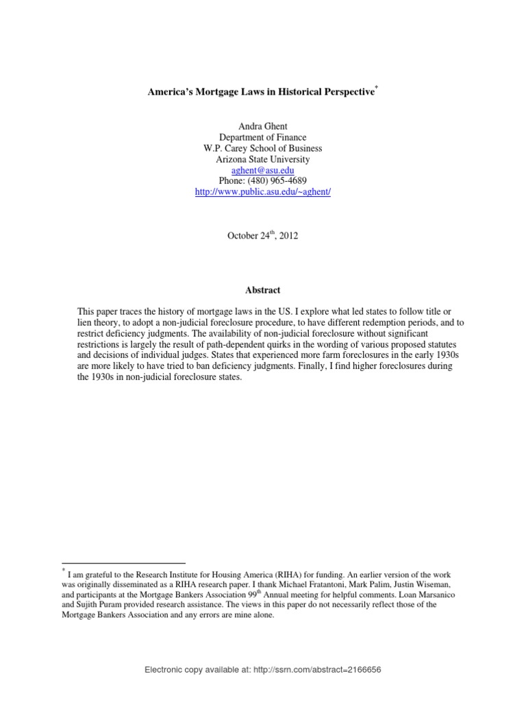 Mortgage Laws | Download Free PDF | Foreclosure | Deed Of Trust (Real ...