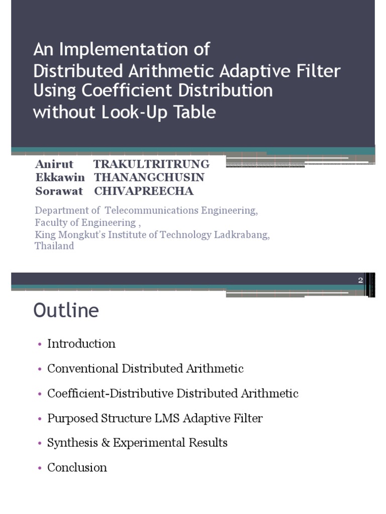 An Implementation of Distributed Arithmetic Adaptive Filter Using ...