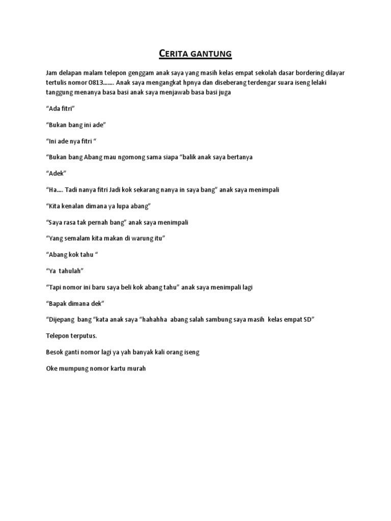 Cerita Bersambung Yang Panas | PDF | Gaya Hidup