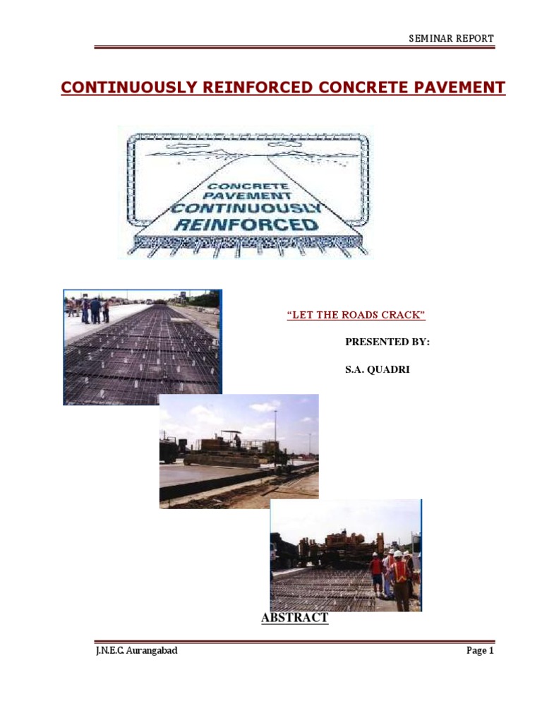 continuously reinforced concrete pavement | Road Surface | Concrete