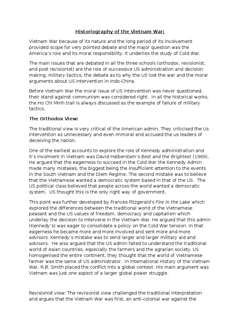 Vietnam War Historiography Overview | PDF | Vietnam War | Ngo Dinh Diem
