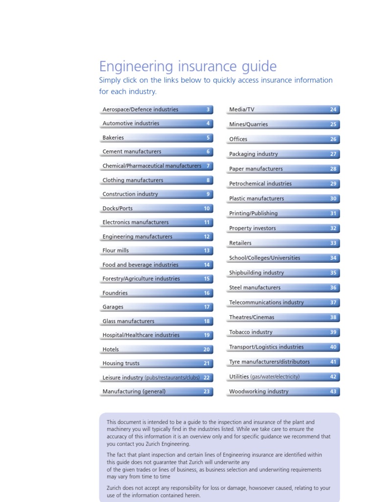 Engineering Insurance Guide: Simply Click On The Links Below To Quickly ...