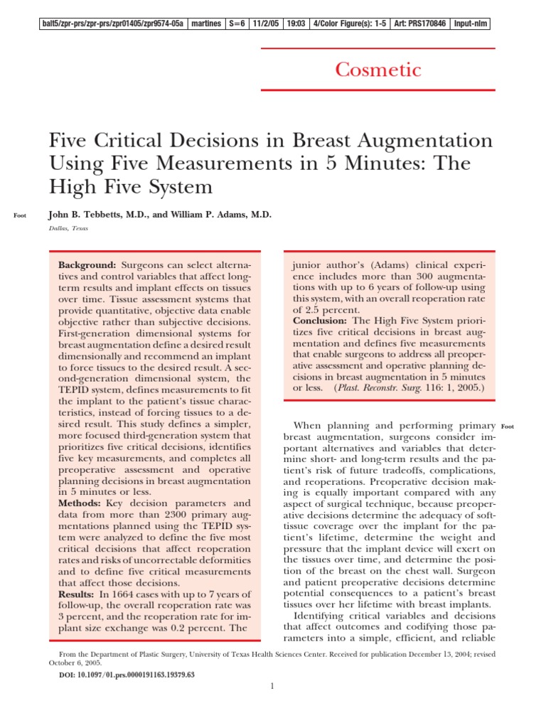 TEPID Breast Augmentation | PDF | Breast | Implant (Medicine)