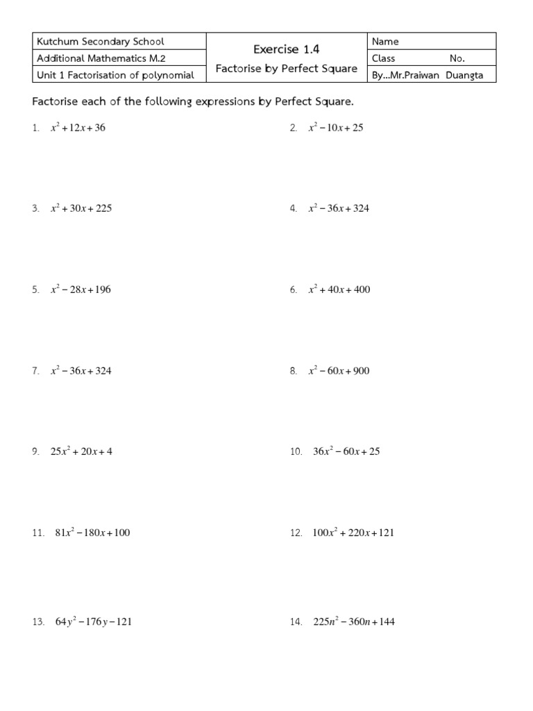 5.4 PerfectSquare | PDF