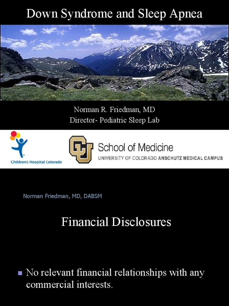 Dr. Norman Friedman - Down Syndrome and Sleep Apnea - English | PDF ...