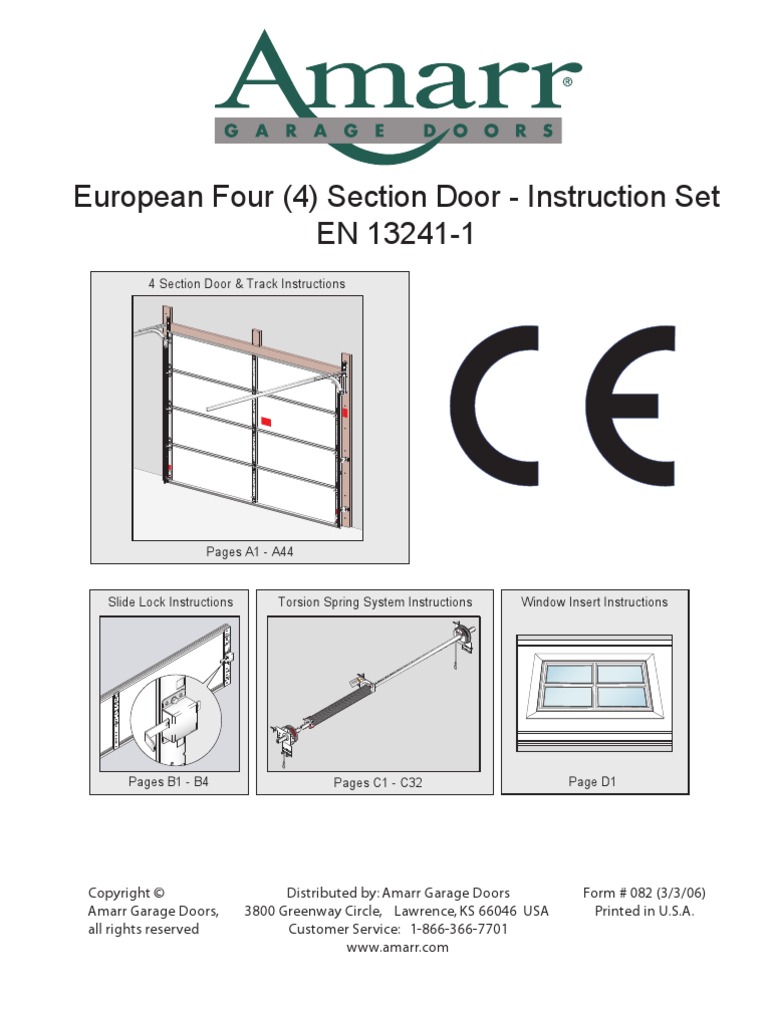 06 Manual de Instalación Modelos AMARR | PDF | Door | Paint