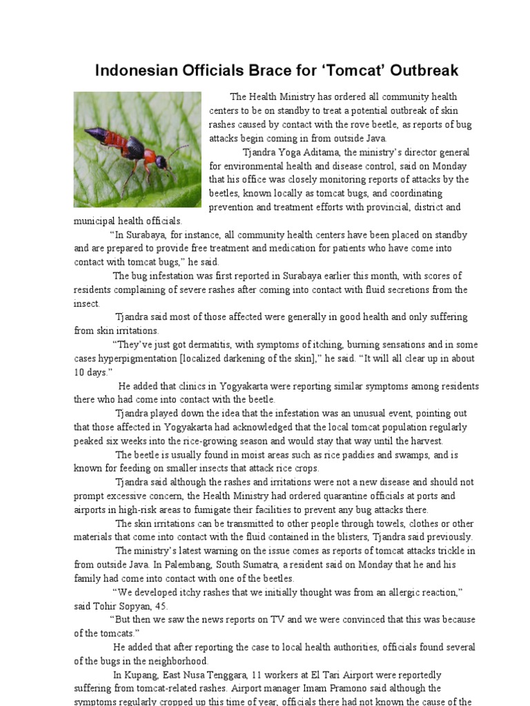 Tomcat Outbreak | PDF | Epidemiology | Diseases And Disorders