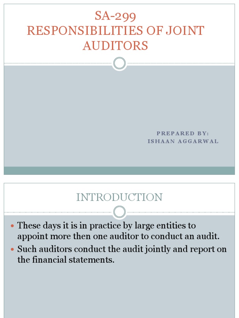 Sa 299 | PDF | Auditor's Report | Audit
