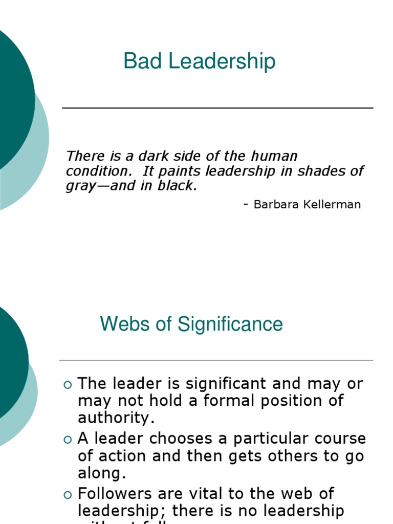 Bad Leadership | PDF | Leadership | Psychological Concepts