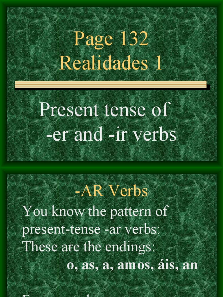 Er and - Ir Verb Power Point | PDF | Ciencia cognitiva | Conjugación ...