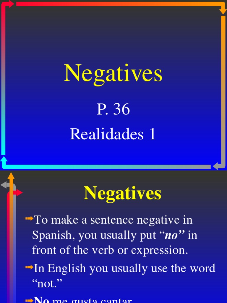 Spanish Negatives Explained | PDF