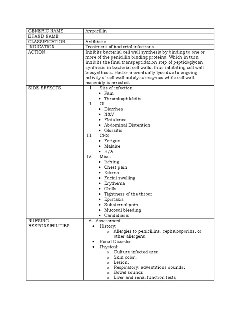 Drug Study | PDF | Penicillin | Antibiotics