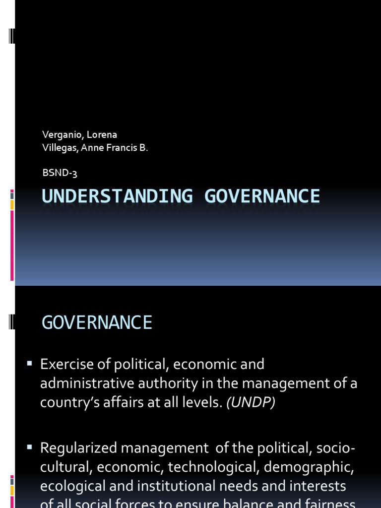 Understanding Governance | PDF | Good Governance | Governance