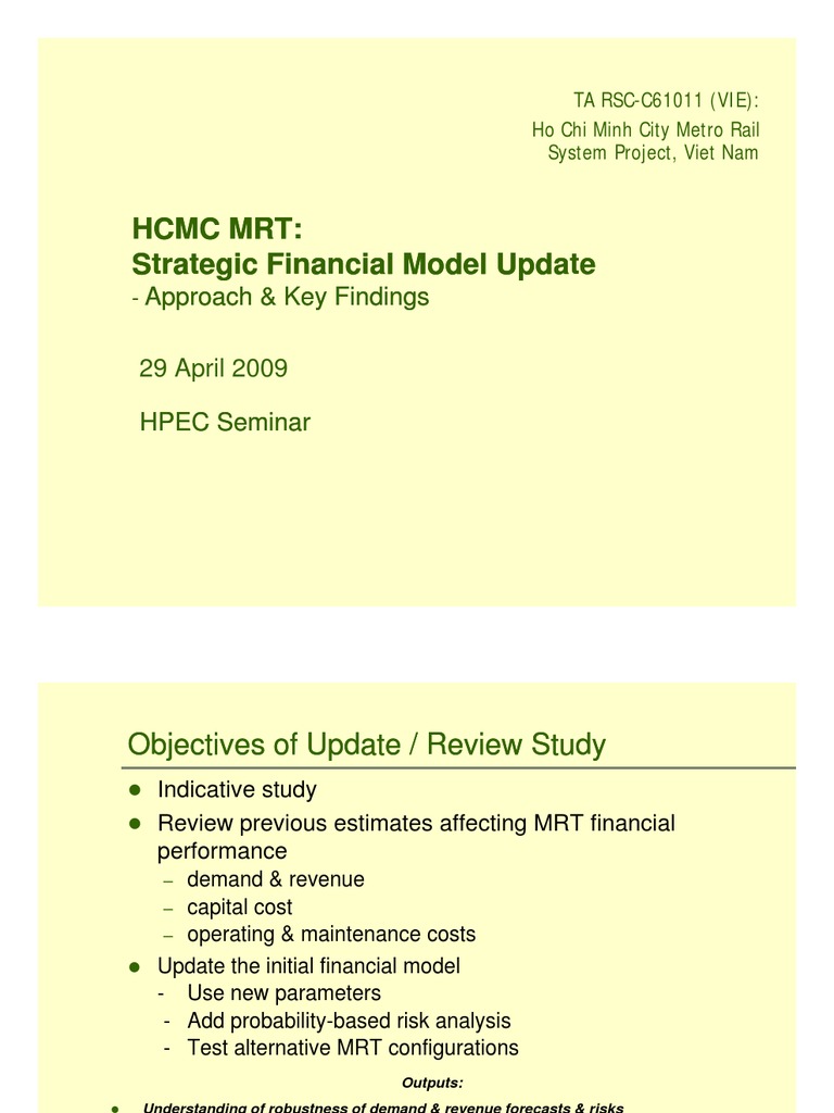 HCMC MRT Strategic Financial Model Update | PDF | Rapid Transit | Train