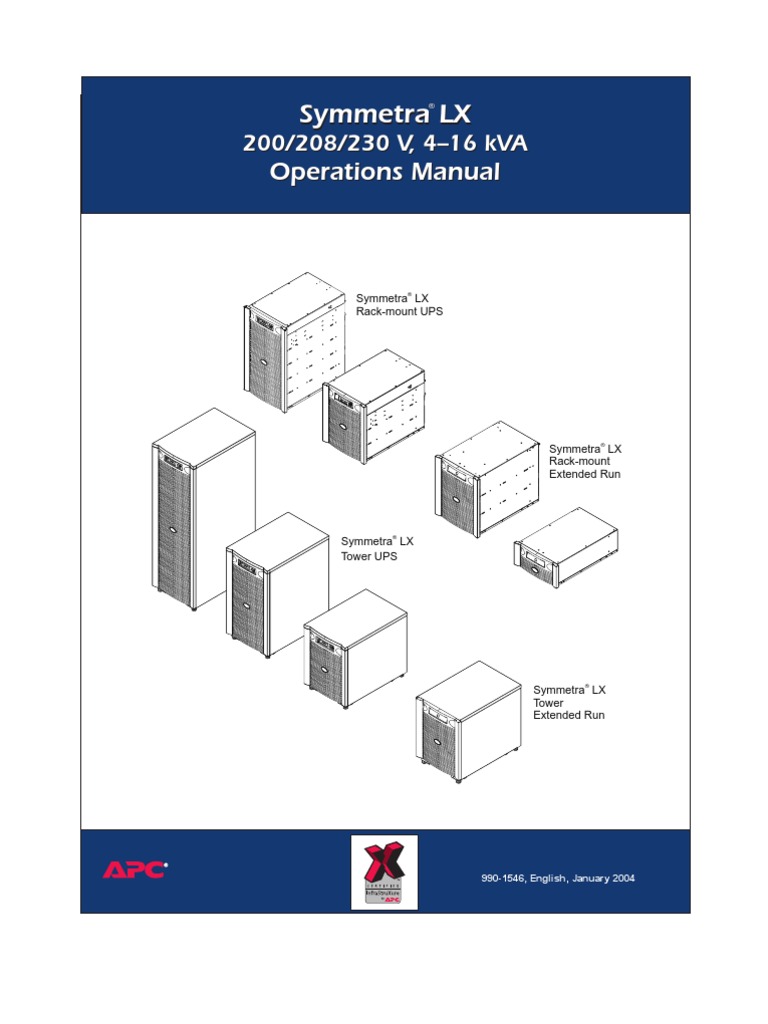 APC Symmetra LX Manual | PDF | Battery (Electricity) | Menu (Computing)
