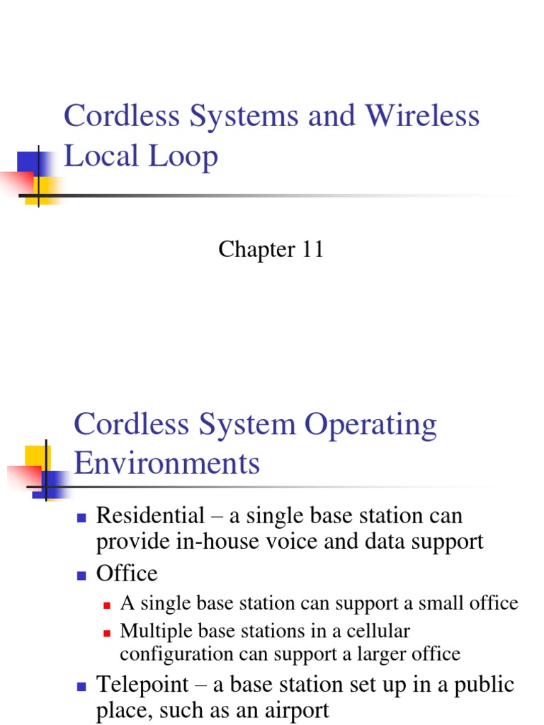 Cordless Systems and Wireless Local Loop | PDF | Communications ...