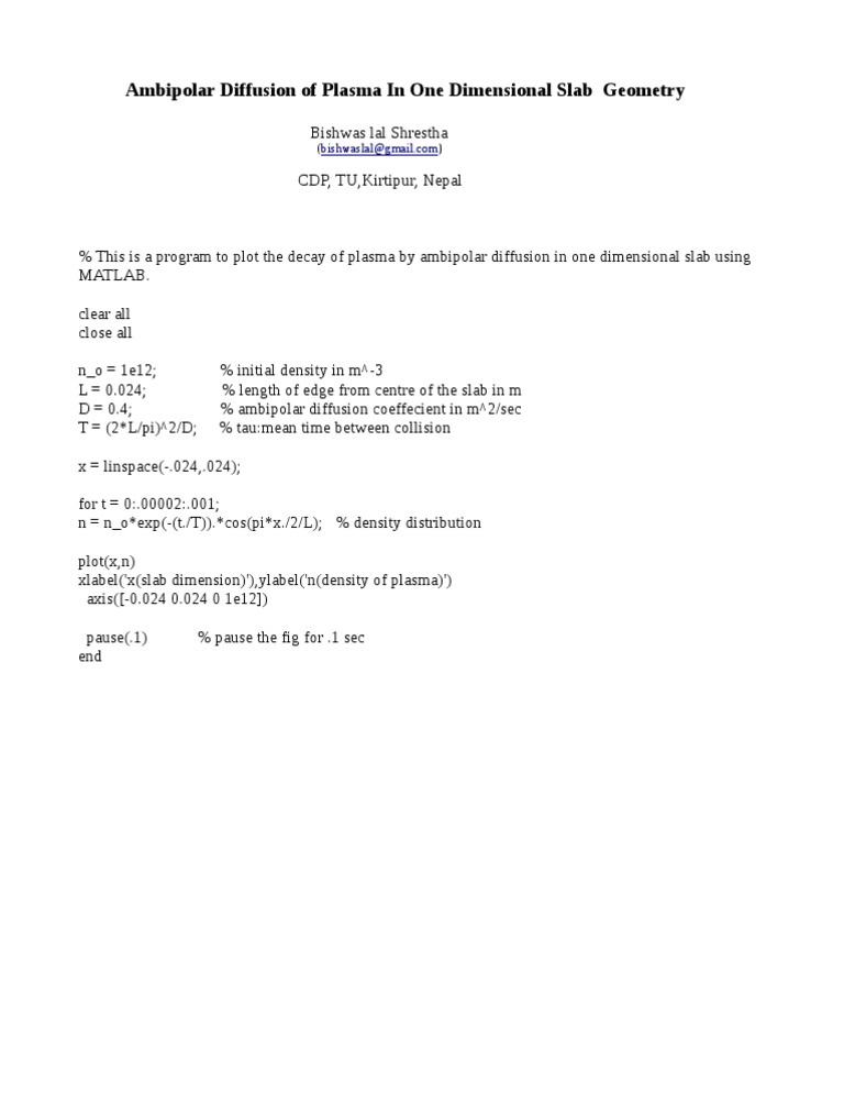 Ambipolar Diffusion | PDF