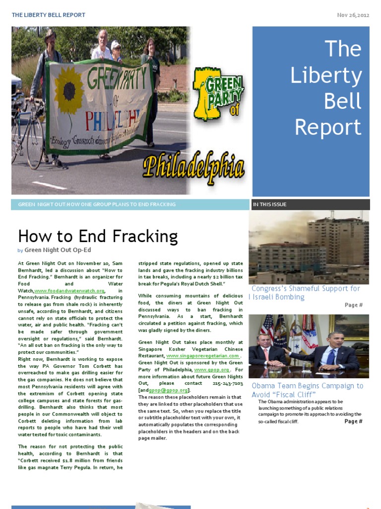 The Liberty Bell: How To End Fracking | PDF | Hydraulic Fracturing ...