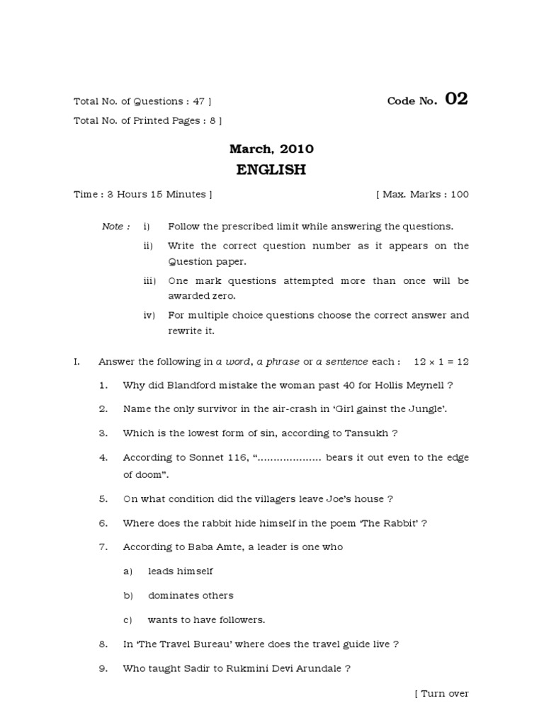 2nd Puc Que Paper | PDF