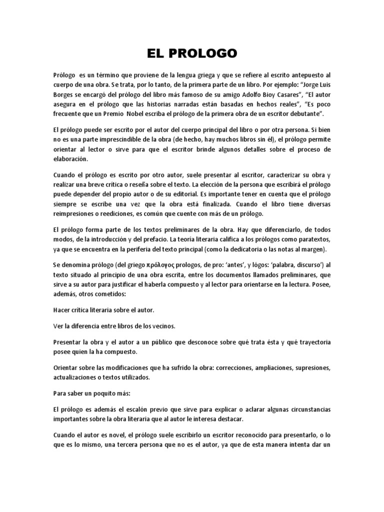El Prologo | PDF | Trabajos | Science