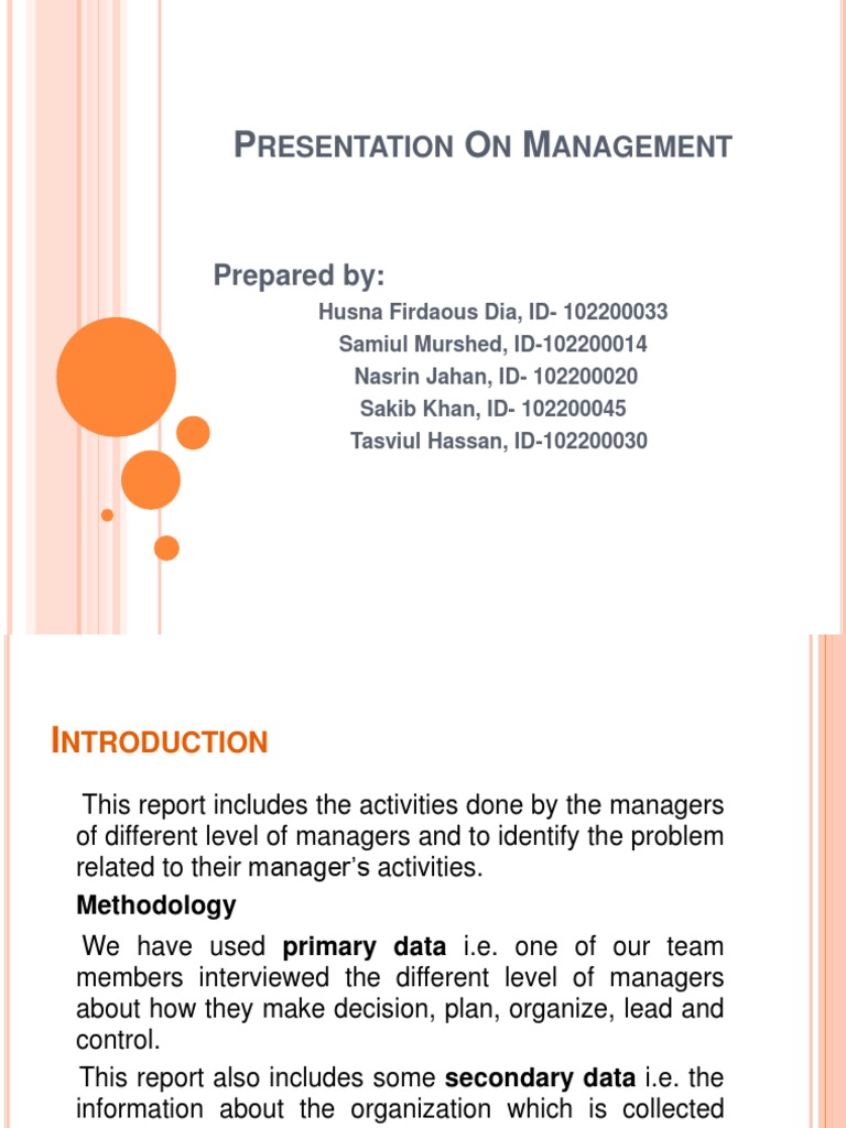 Presentation On Management | PDF | Banks | Motivation