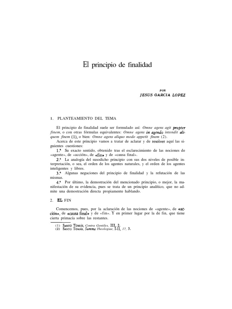 El Principio de Finalidad | PDF | Existencia | Filosofía