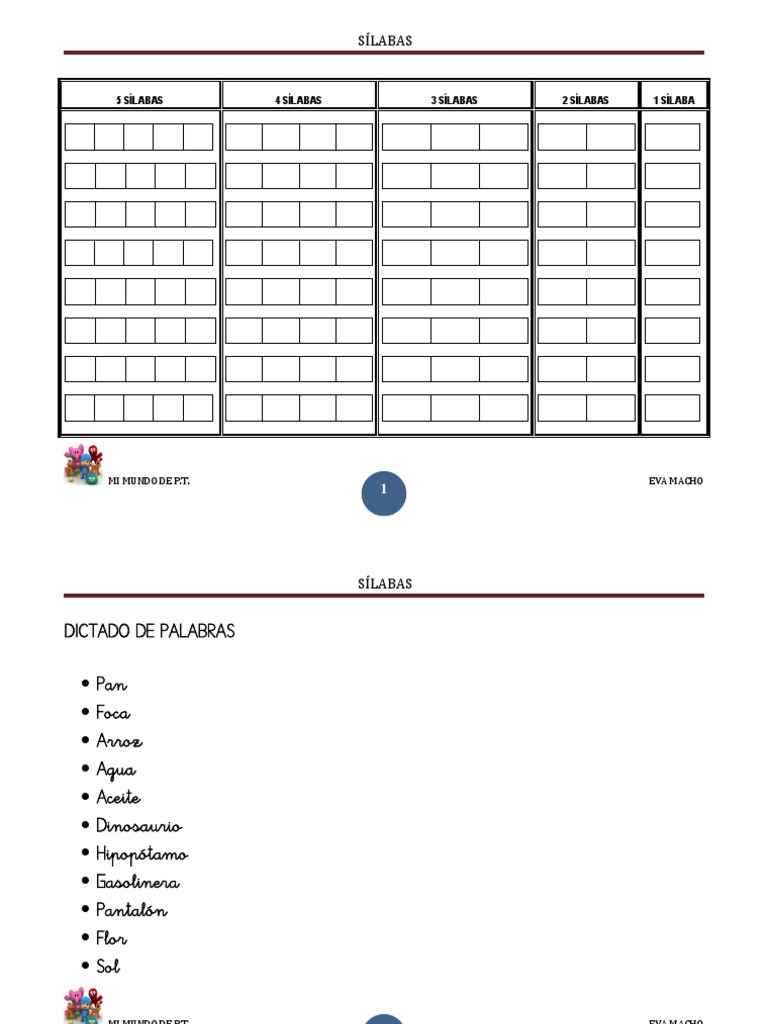 DICTADO SÍLABAS