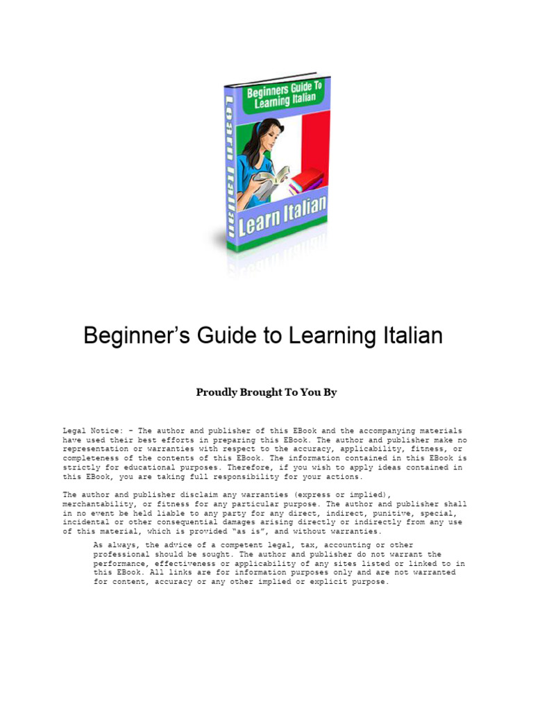 How To Learn Italian | PDF | Dialect | Italian Language