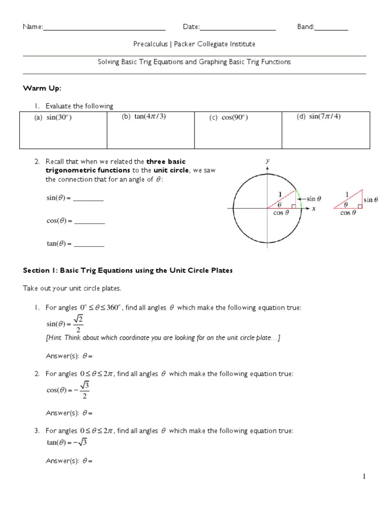 2012-11-26 Solving Basic Trig Equations and Graphing Basic Trig ...
