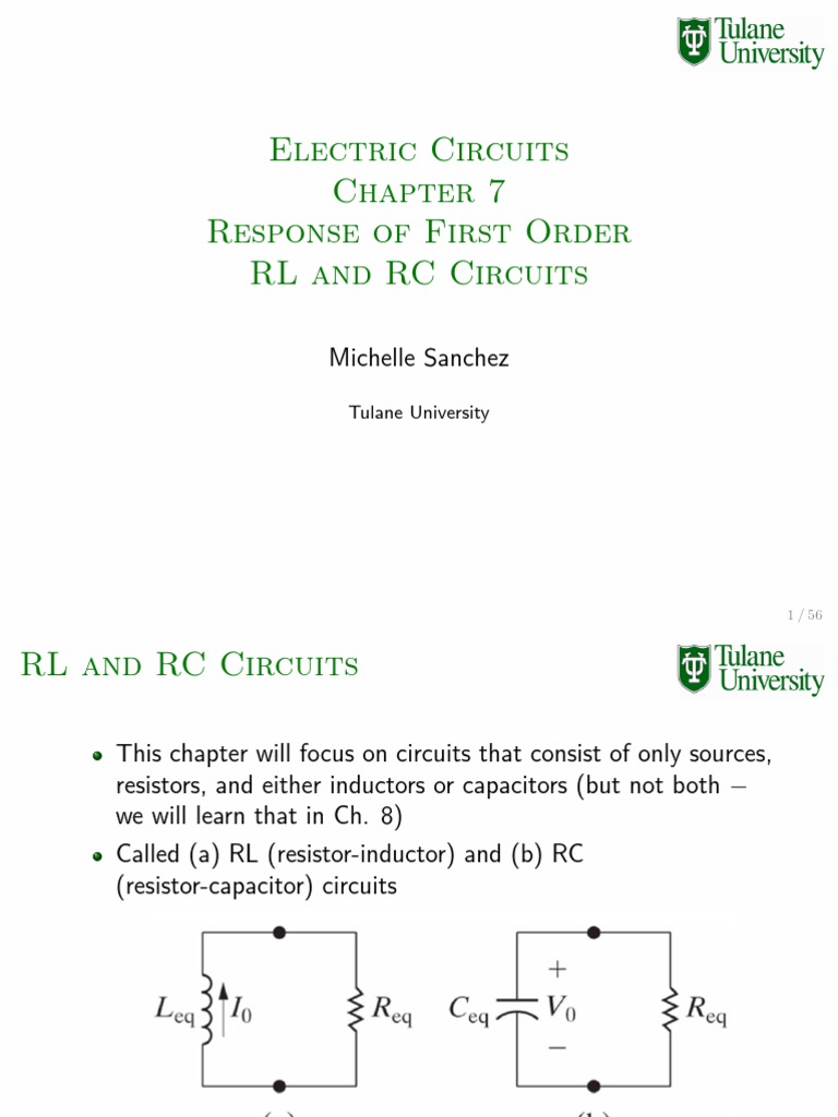 Electric Circuits Response of First Order RL and RC Circuits | PDF ...