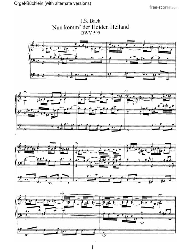 J.S.bach - Advent Prelude BWV 559 | PDF | Wellness