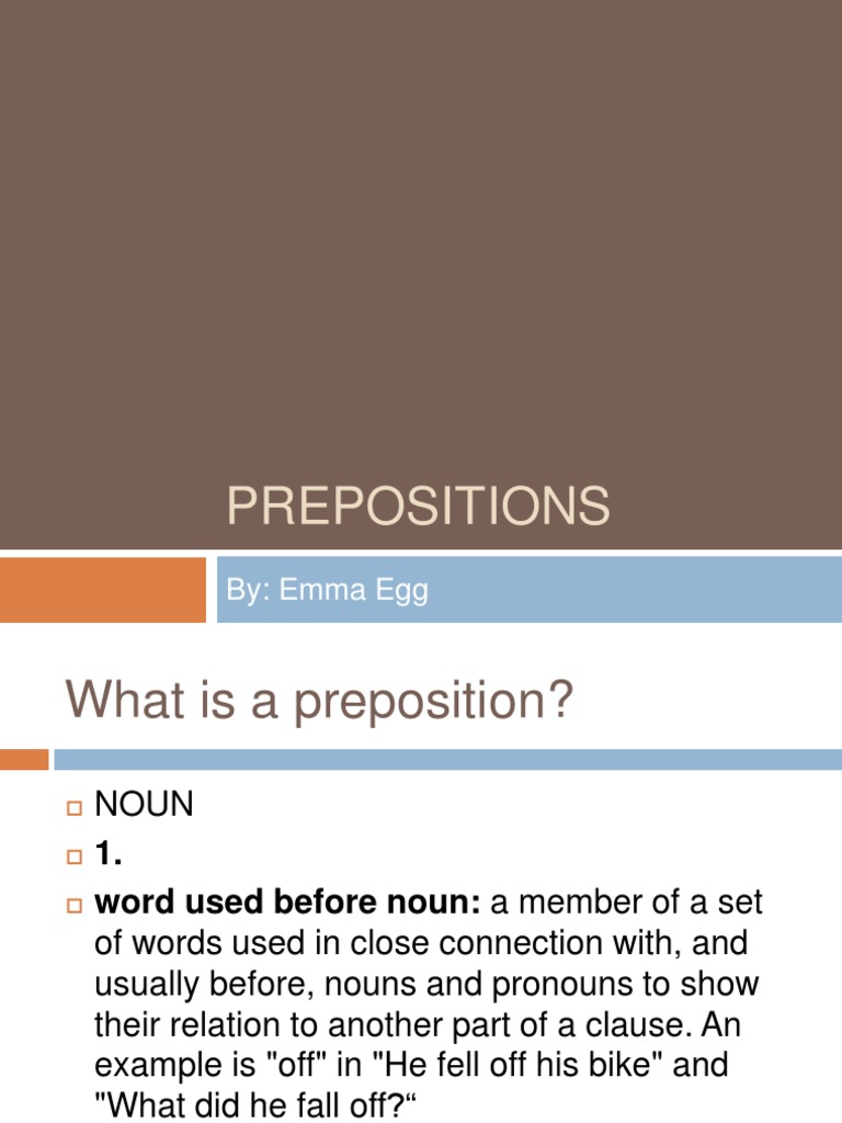 Understanding Prepositions and Examples | PDF