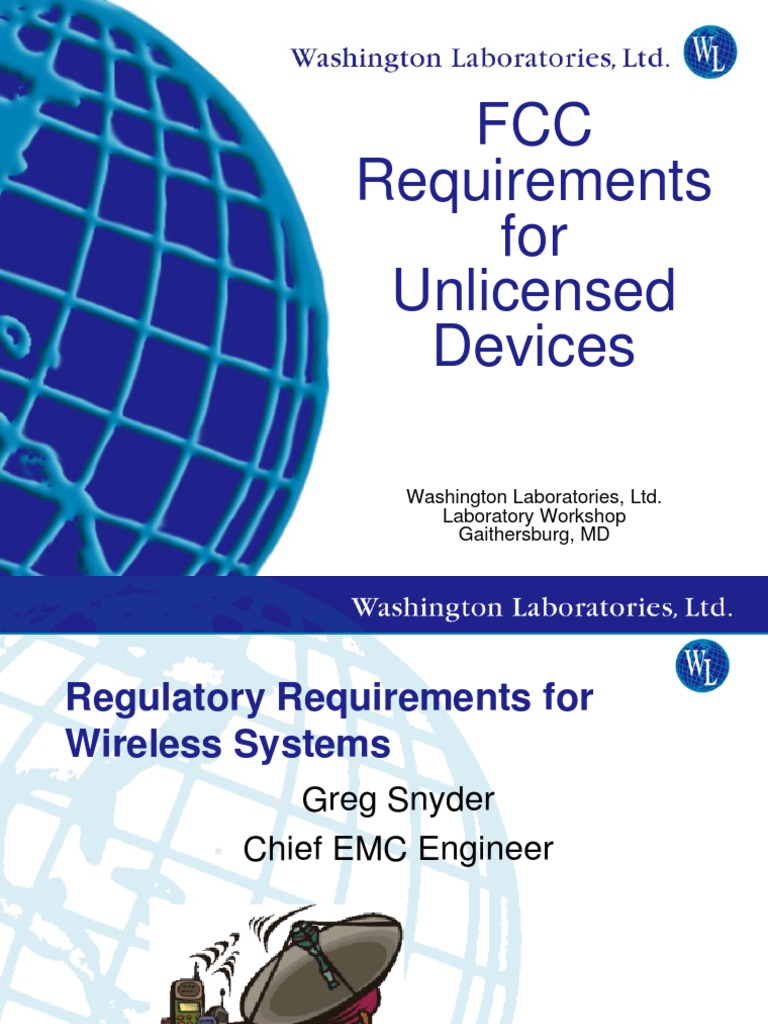 FCC Requirements For Unlicensed Devices: Washington Laboratories, Ltd ...