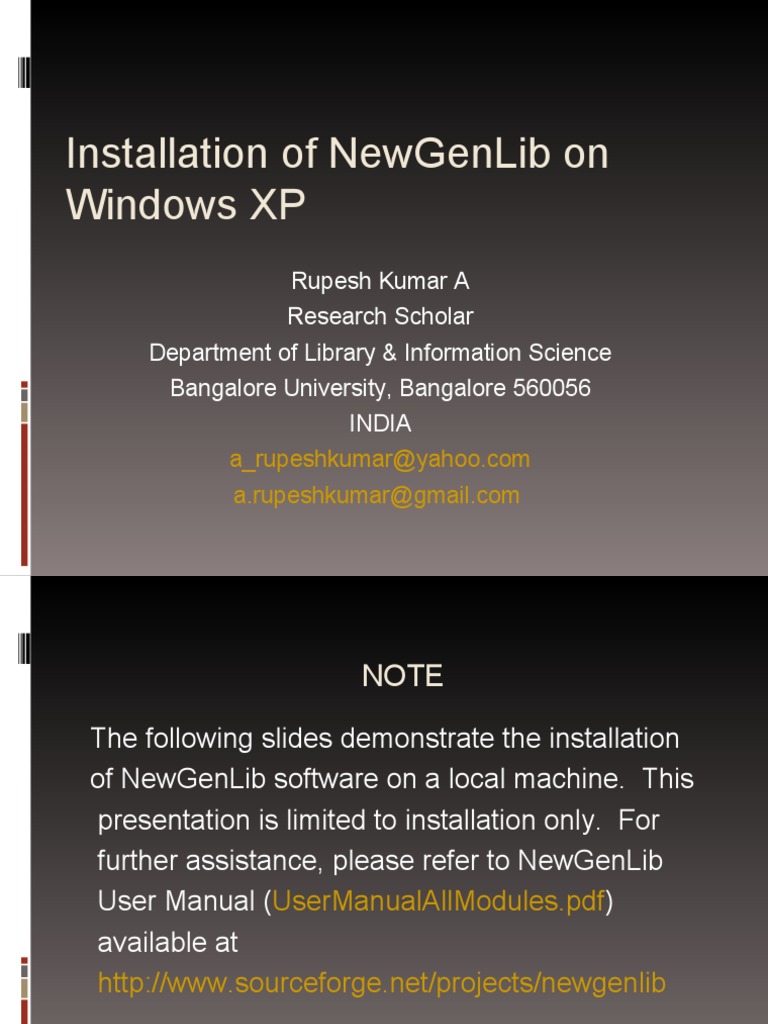 Install NewGenLib On Windows | PDF | Postgre Sql | Java (Programming Language)