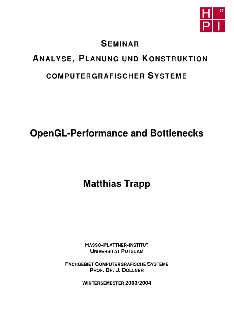 Opengl-Performance and Bottlenecks: S A, P K S | PDF | Shader | Texture Mapping