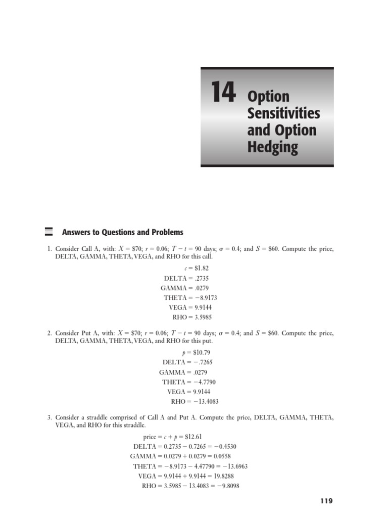 Option Sensitivities and Option Hedging: Answers To Questions and ...